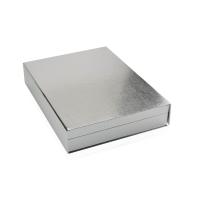 China Customized Silver Magnetic Cosmetic Gift Boxes , Eyeshadow Paper Box For Lipstick Blush for sale