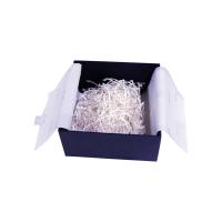 China Navy Blue Custom Cosmetic Packaging Boxes 20*20*10cm With Raffia Paper for sale