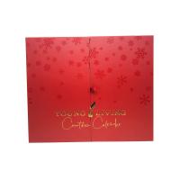 China Cosmetic Gift Boxes With 24 Drawers Red Magnetic closure Advent Calendar for sale