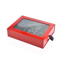 China 20*15*5cm Red Perfume Gift Boxes Black Stamping Logo With Black Ribbon for sale