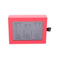 China 20*15*5cm Matt Lamination Slide Out Gift Box , Essential Oil Paper Box Red for sale
