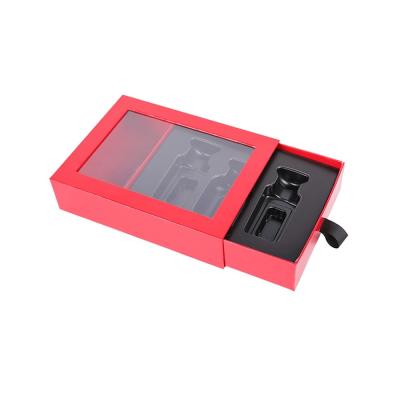 China 20*15*5cm Matt Lamination Slide Out Gift Box , Essential Oil Paper Box Red for sale