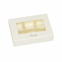 China 6 Cavities Beige Magnetic Chocolate Gift Packaging Boxes Food Grade for sale