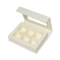 China 6 Cavities Beige Magnetic Chocolate Gift Packaging Boxes Food Grade for sale
