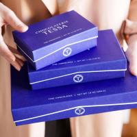 China Navy Blue Multipurpose Luxury Chocolate Boxes Packaging , Empty Truffle Boxes Customized for sale