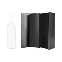 China Foldable Embossed Wine Gift Box Packaging , Liquor Bottle Gift Box Cardboard Glossy Black for sale