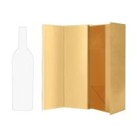 China Foldable Sturdy Cardboard Wine Gift Packaging Boxes Shiny Gold With Embossing for sale