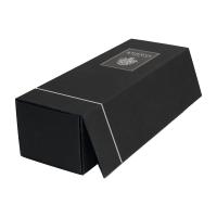 China Foldable Matt Black Wine Gift Packaging Boxes Collapsible Type for sale
