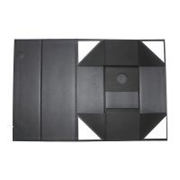 China Foldable Matt Black Wine Gift Packaging Boxes Collapsible Type for sale