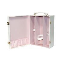 China Flocking Lining PU Leather Wine Gift Packaging Boxes , 3 Bottle Wine Box With Double Clasps for sale