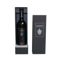 China Pantone Color Single Wine Bottle Cardboard Box Shoulder Style With Insert for sale