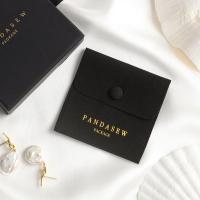China Bespoke Logo Cardboard Jewelry Packaging Box With Microfiber Pouch for sale