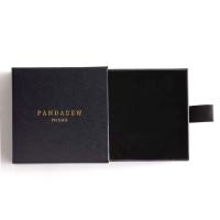 China Pull Out Black Cardboard Necklace Box With 1.5cm Thick Sponge for sale