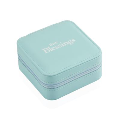 China Zip Close Multiple Compartment Faux Leather Jewelry Travel Case OEM With Mirror for sale