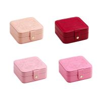 China 12*12*5.5cm Portable Travel Jewelry Case Debossing Finish With Removable Dividers for sale