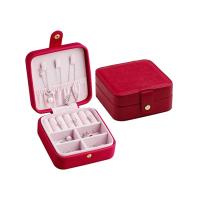 China 12*12*5.5cm Portable Travel Jewelry Case Debossing Finish With Removable Dividers for sale