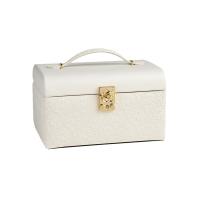 China 3 Tier Portable Travel Jewelry Case , Lockable Portable Earring Display Cases Synthetic Leather for sale