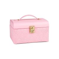 China 3 Tier Portable Travel Jewelry Case , Lockable Portable Earring Display Cases Synthetic Leather for sale