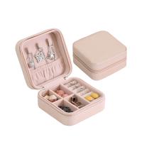 China Square Handmade 10*10*5cm Portable Travel Jewelry Box Minimalist for sale
