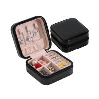 China Square Handmade 10*10*5cm Portable Travel Jewelry Box Minimalist for sale