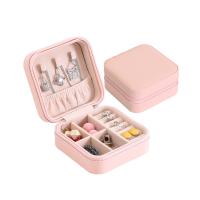China Square Handmade 10*10*5cm Portable Travel Jewelry Box Minimalist for sale