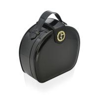 China ODM Black Round Makeup Organizer Multipurpose With Top Handle And Mirror for sale