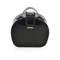 China ODM Black Round Makeup Organizer Multipurpose With Top Handle And Mirror for sale