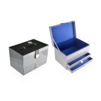 China Three Tiers Magnetic Button Cosmetic Vanity Case With Adjustable PU Handle for sale