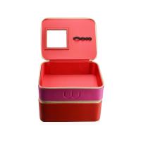 China Waterproof 24*20*19cm Leather Vanity Case Double Layers Zipper Closure for sale