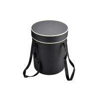 China Cylindrical Black Hat Box Bouquet Customized With Lid And Handle for sale