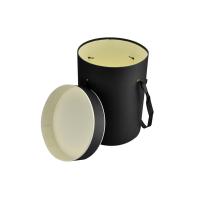 China Cylindrical Black Hat Box Bouquet Customized With Lid And Handle for sale