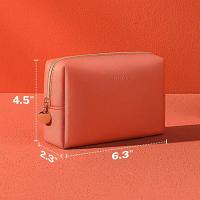 China Water Resistant Vegan Leather Travel Cosmetic Bags 4.5 Inch Red for sale
