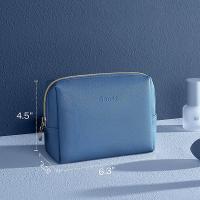 China Navy Blue Portable Cosmetic Makeup Bag , Waterproof Cosmetic Pouch 6.3 Inch for sale