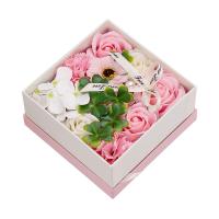China Artificial Rose Soap Flower Bouquet Boxes 14.5cm*14.5cm*7.5cm For Teachers for sale