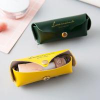 China Waterproof Travel Lipstick Case PU Leather Portable Yellow for sale