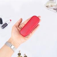 China Mini PU Leather Travel Lipstick Case 10*4*3.5cm With Double Zipper Closure for sale