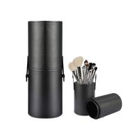 China Multipurpose Use Makeup Brush Roll Matte Black Large Capacity 3*3*9 Inch for sale