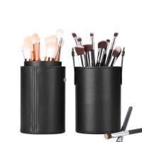 China Multipurpose Use Makeup Brush Roll Matte Black Large Capacity 3*3*9 Inch for sale