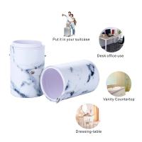 China Portable Cylinder Makeup Brush Tube Dust Protection Marbled Design for sale