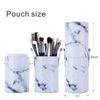 China Portable Cylinder Makeup Brush Tube Dust Protection Marbled Design for sale