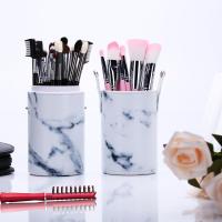 China Portable Cylinder Makeup Brush Tube Dust Protection Marbled Design for sale