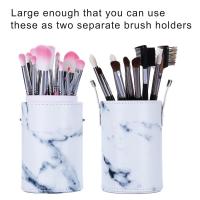 China Portable Cylinder Makeup Brush Tube Dust Protection Marbled Design for sale