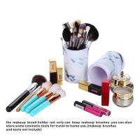 China Portable Cylinder Makeup Brush Tube Dust Protection Marbled Design for sale