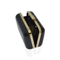 China Comfortable Touch Elegant Black Evening Bag Crocodile Pattern PU Leather for sale