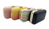 China Comfortable Touch Elegant Black Evening Bag Crocodile Pattern PU Leather for sale