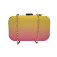 China Customizable Metal Plate Logo Evening Clutch Bag  With Removable Gold Tone Chain for sale