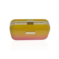 China Customizable Metal Plate Logo Evening Clutch Bag  With Removable Gold Tone Chain for sale