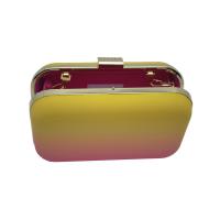 China Customizable Metal Plate Logo Evening Clutch Bag  With Removable Gold Tone Chain for sale