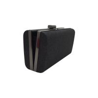 China Glitter Black Evening Clutch Bag Buckle Closure For Wedding for sale