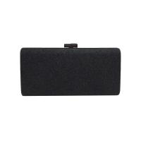 China Glitter Black Evening Clutch Bag Buckle Closure For Wedding for sale